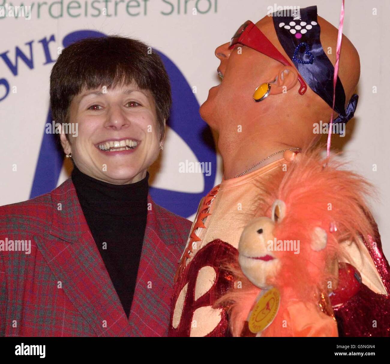 Joanna, wife of Labour Candidate Huw Irranca-Davies is congratulated by ...