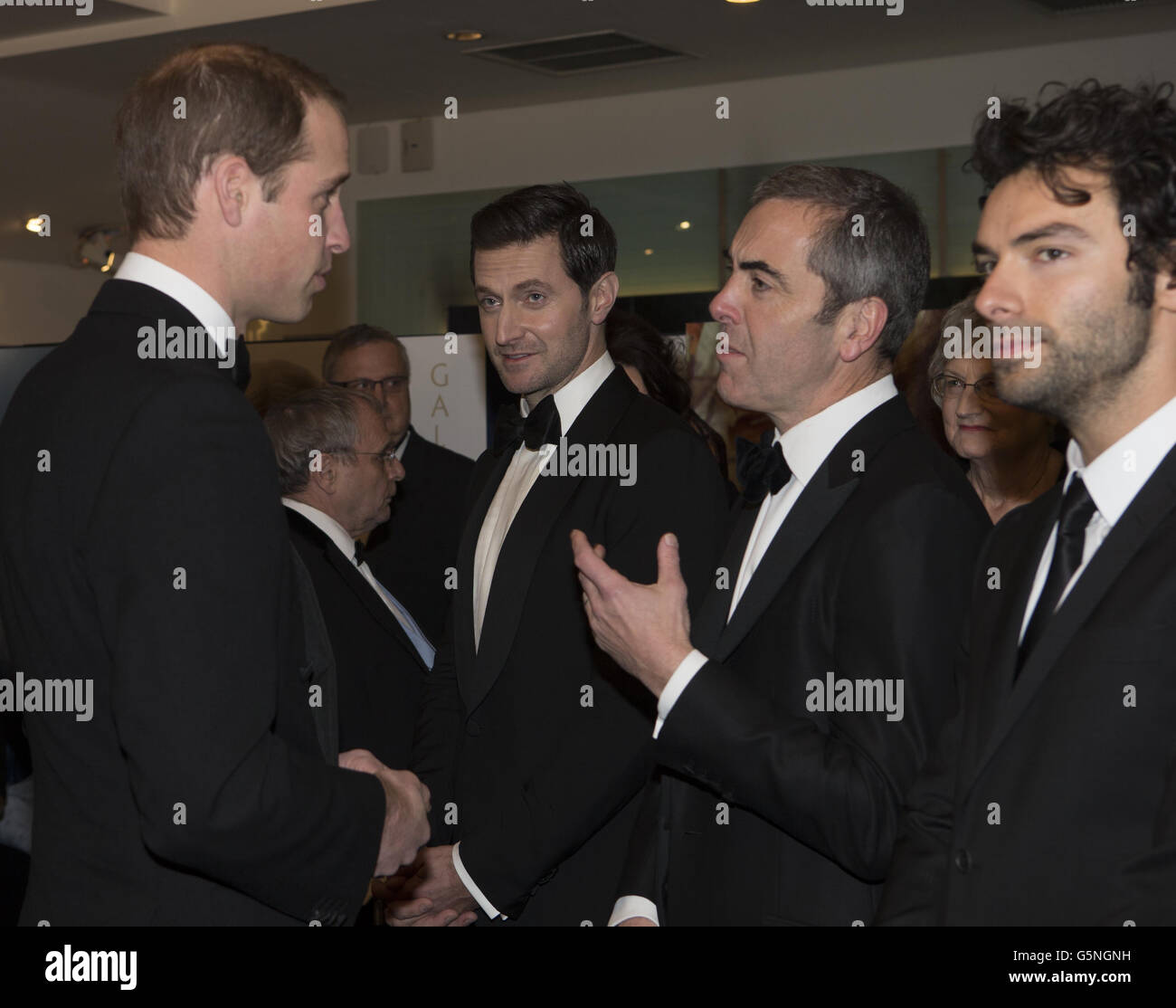 The Duke of Cambridge meets Richard Armitage (3rd right) and James ...