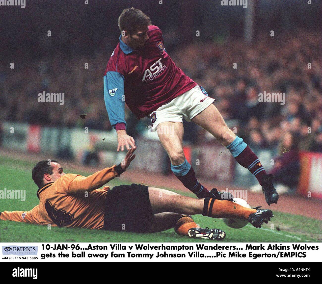 10-JAN-96. Aston Villa v Wolverhampton Wanderers. Mark Atkins Wolves ...