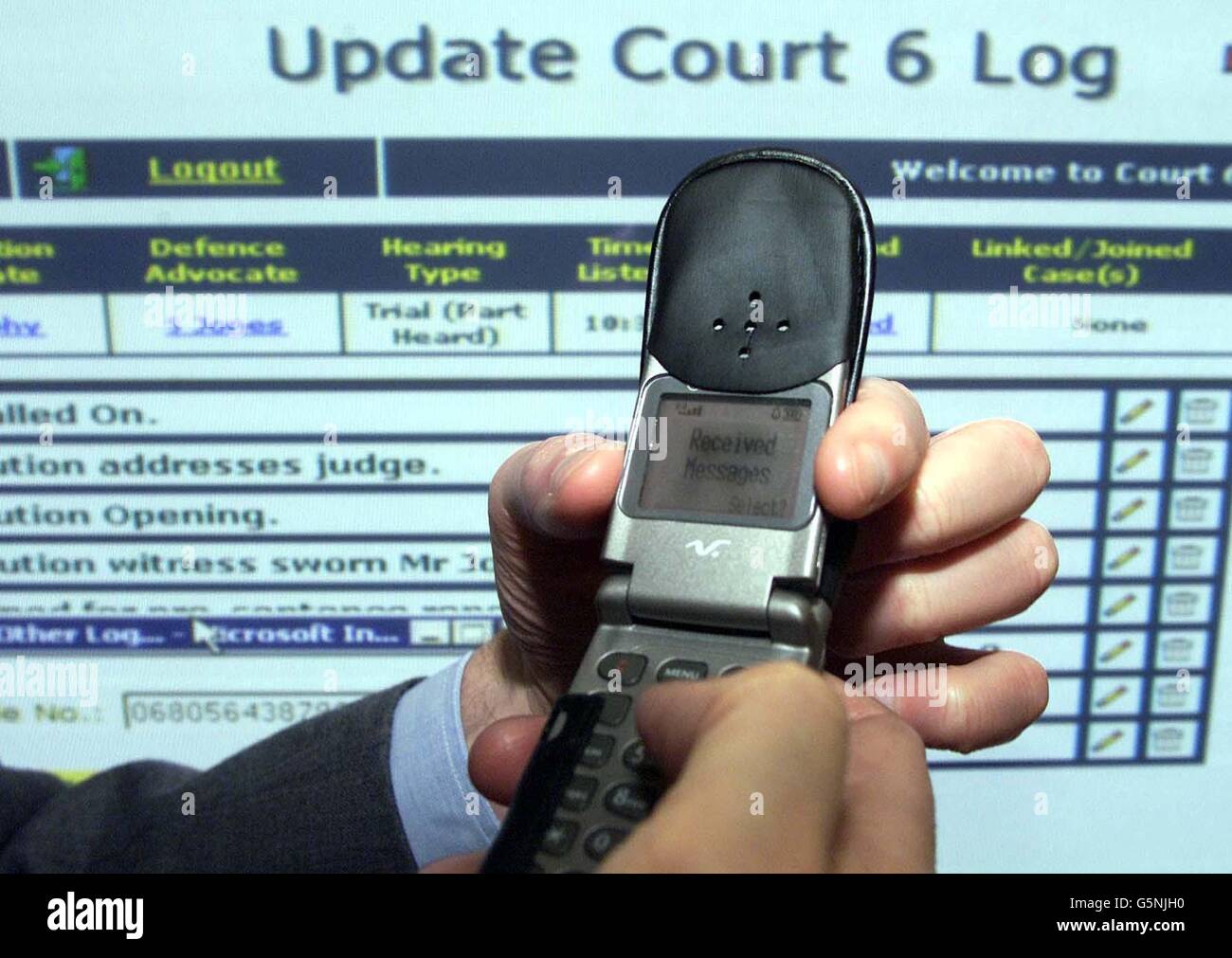 Text Messaging in Court Launch Stock Photo - Alamy