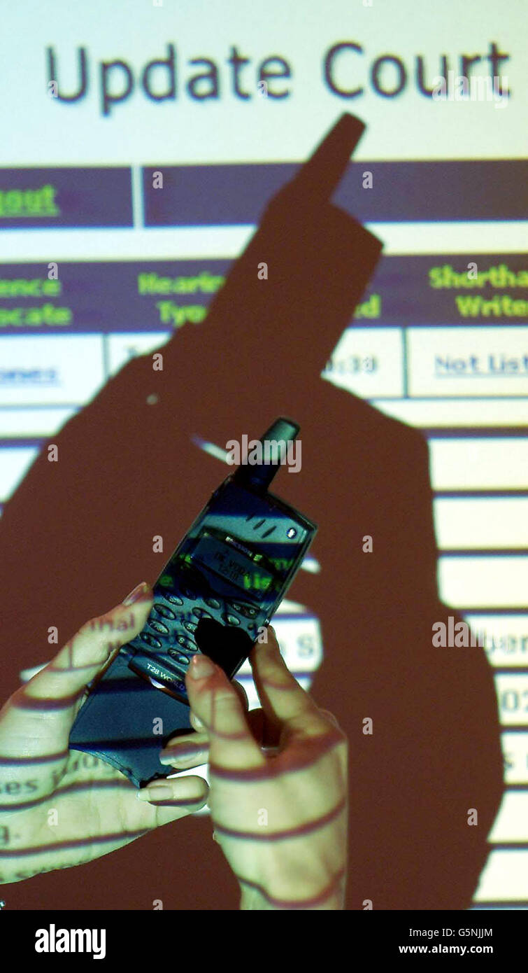 Text Messaging in Court Launch Stock Photo - Alamy