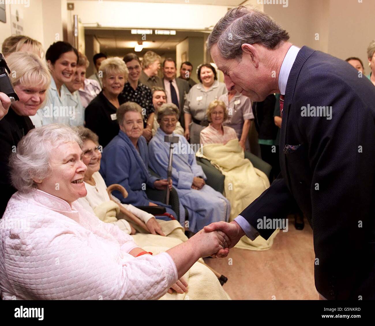 The Prince of Wales meets patients on the Liver Cancer ward during a ...