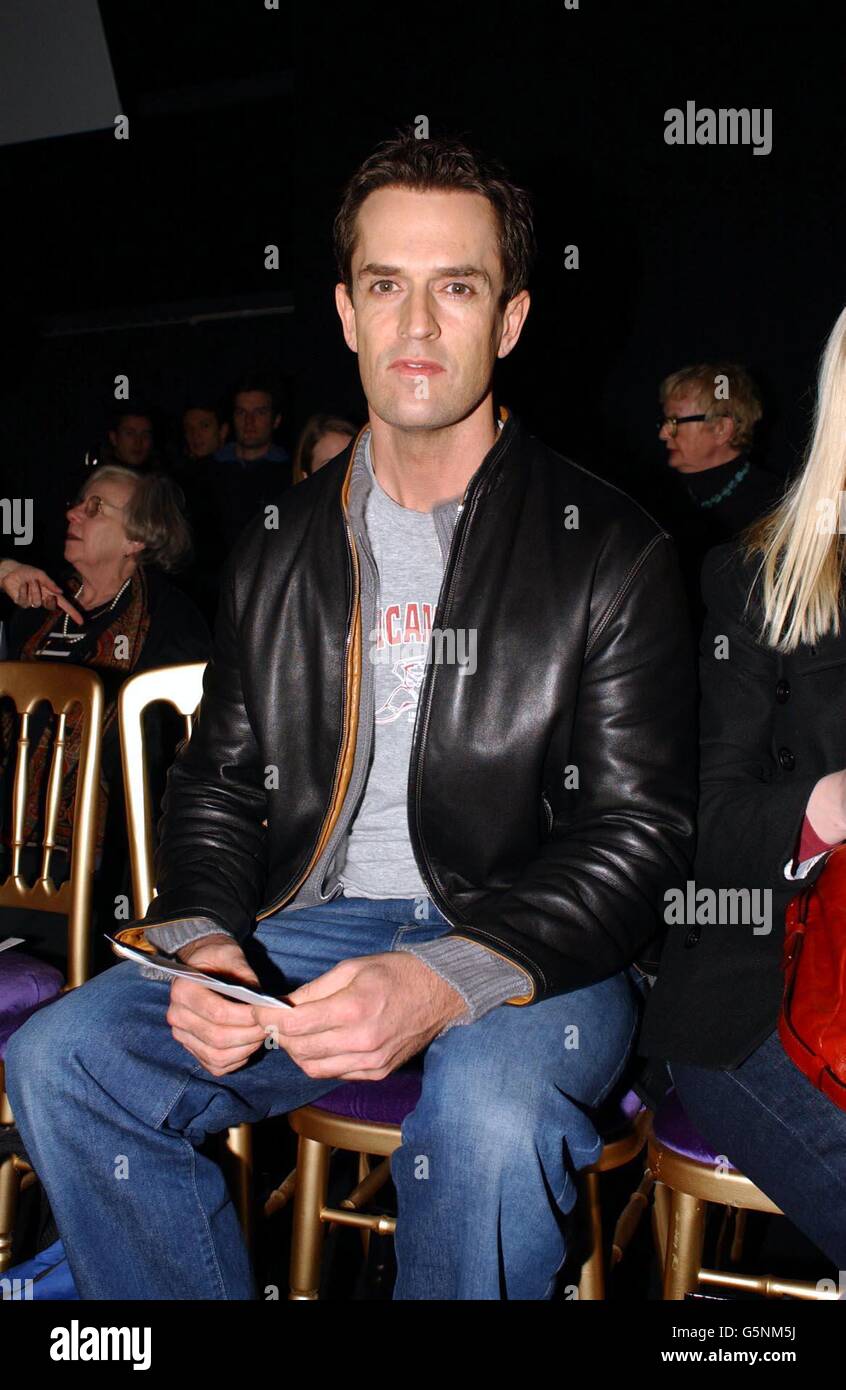 Actor Rupert Everett attending designer Julien Macdonald's catwalk show ...