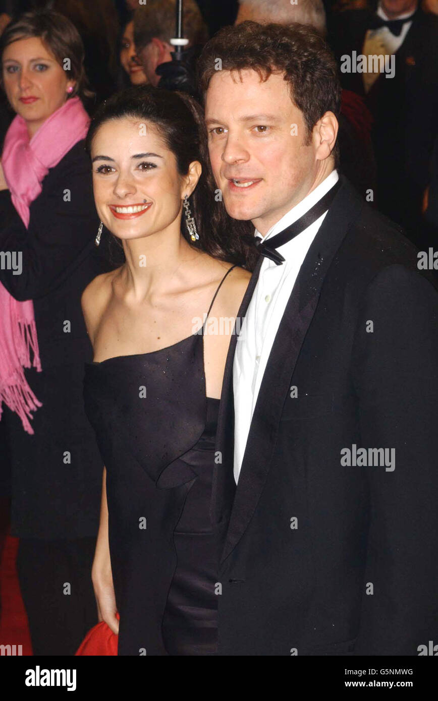 Actor Colin Firth and his wife Livia arrive for the Orange British ...