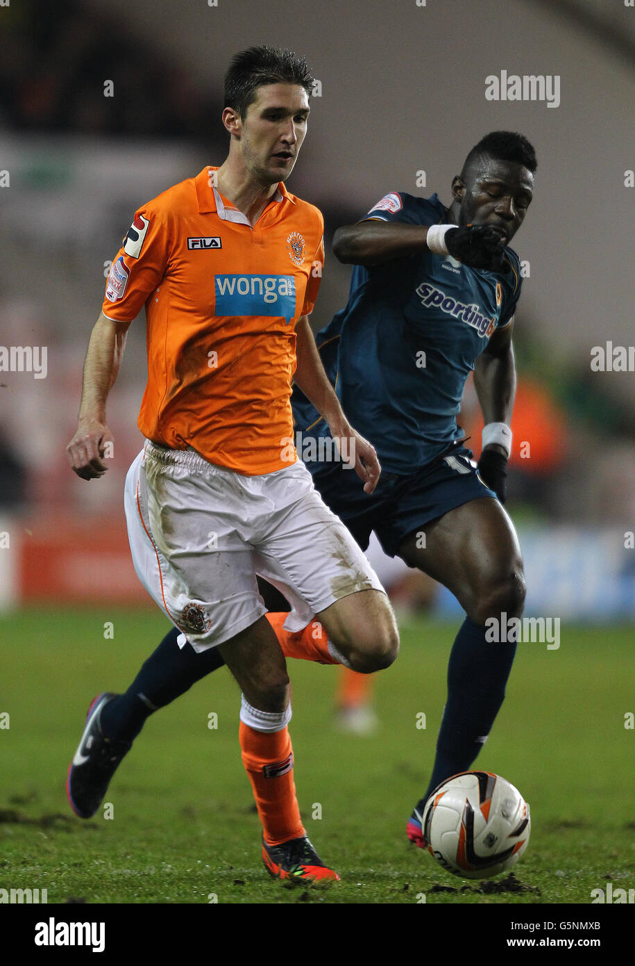 Blackpool's Chris Basham and Wolverhampton Wanderers' Carl Ikeme Stock ...