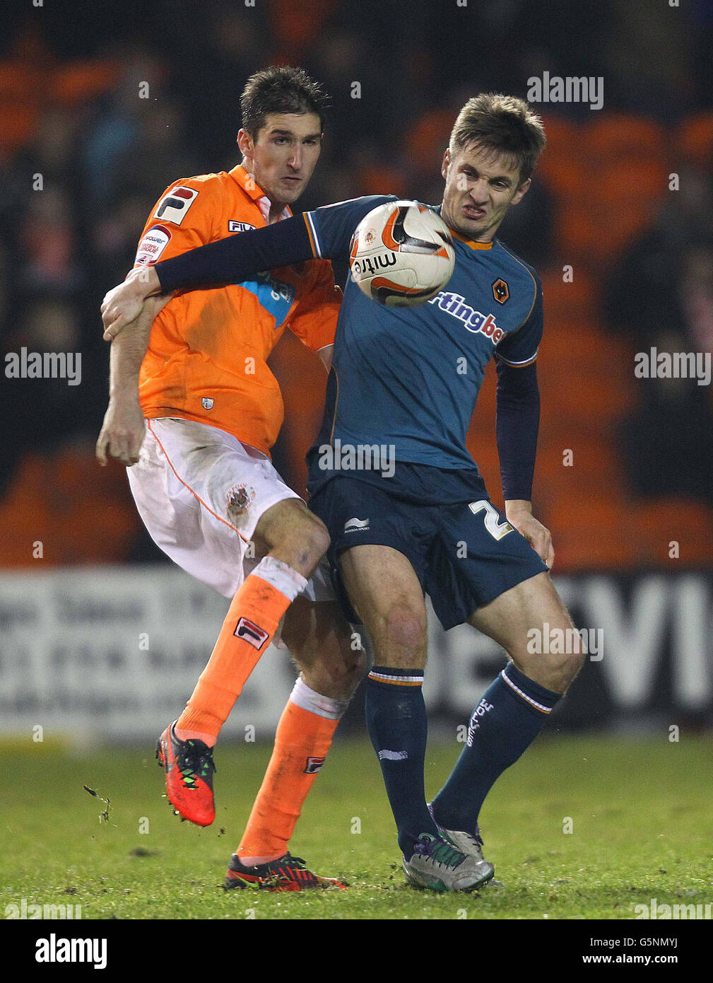 Blackpool's Chris Basham and Wolverhampton Wanderers' Kevin Doyle Stock ...