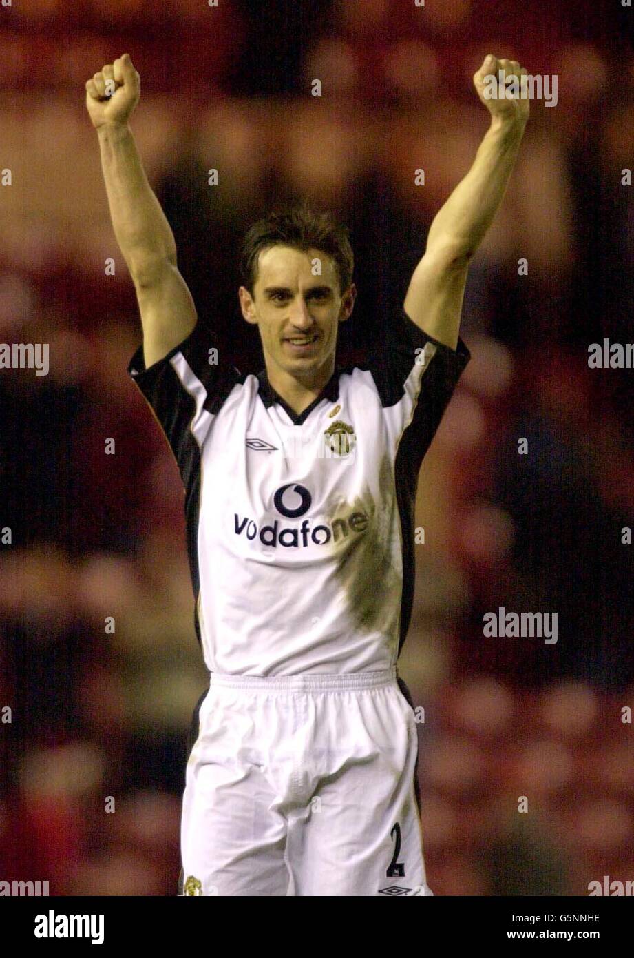 Manchester United's Gary Neville during the Barclaycard Premiership ...
