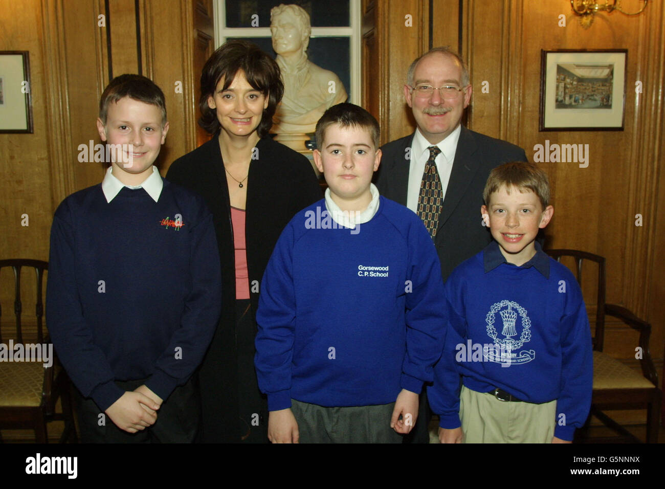 Cherie Blair, wife of British Prime Minister Tony Blair hosts a tea ...