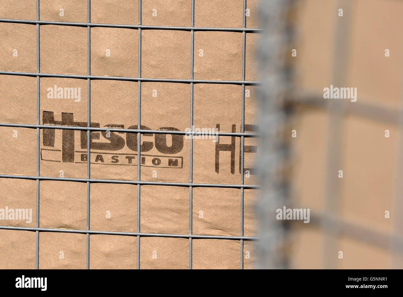 General view of Hesco Bastion bags in FOB Price, Helmand Province ...