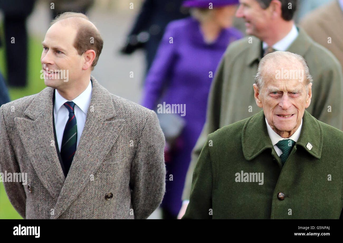 Royal attends Christmas Day church service Stock Photo - Alamy