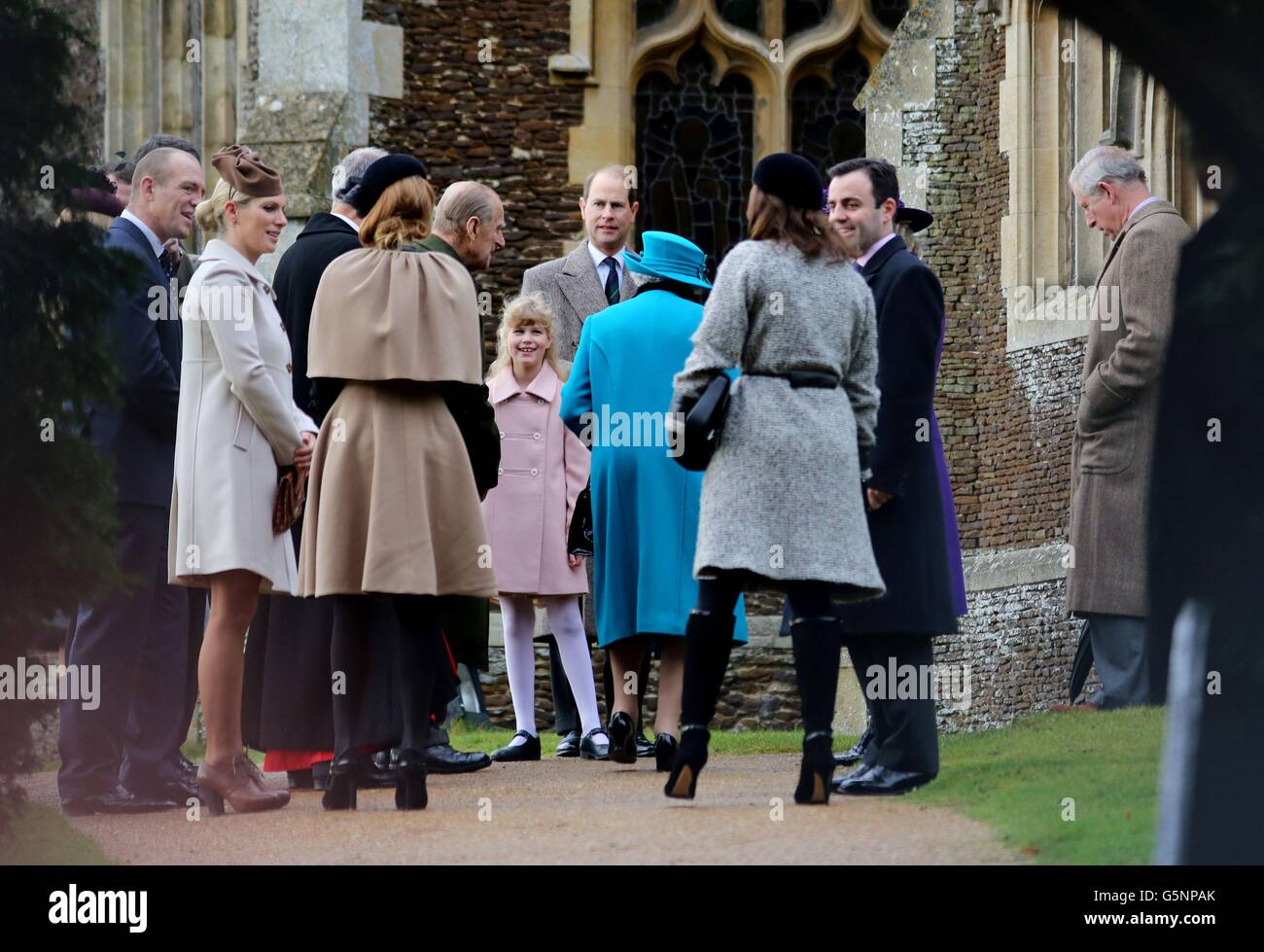 Royal attends Christmas Day church service Stock Photo - Alamy