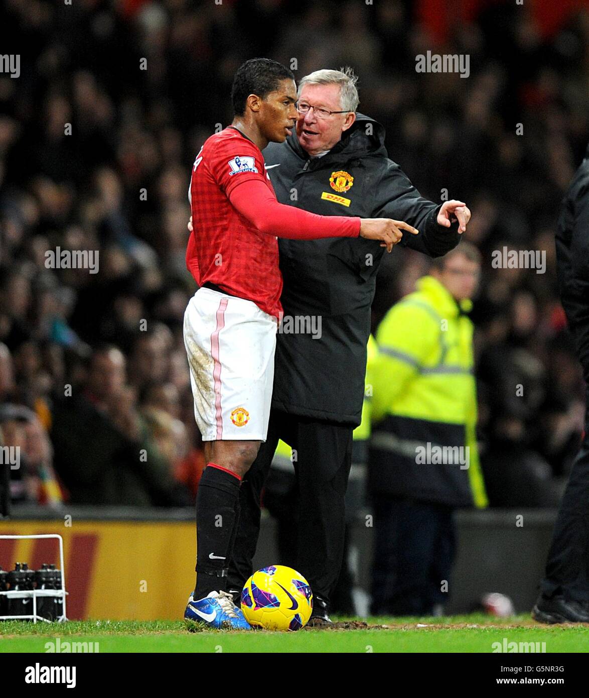 Manchester united manager sir alex ferguson right on the touchline hi ...