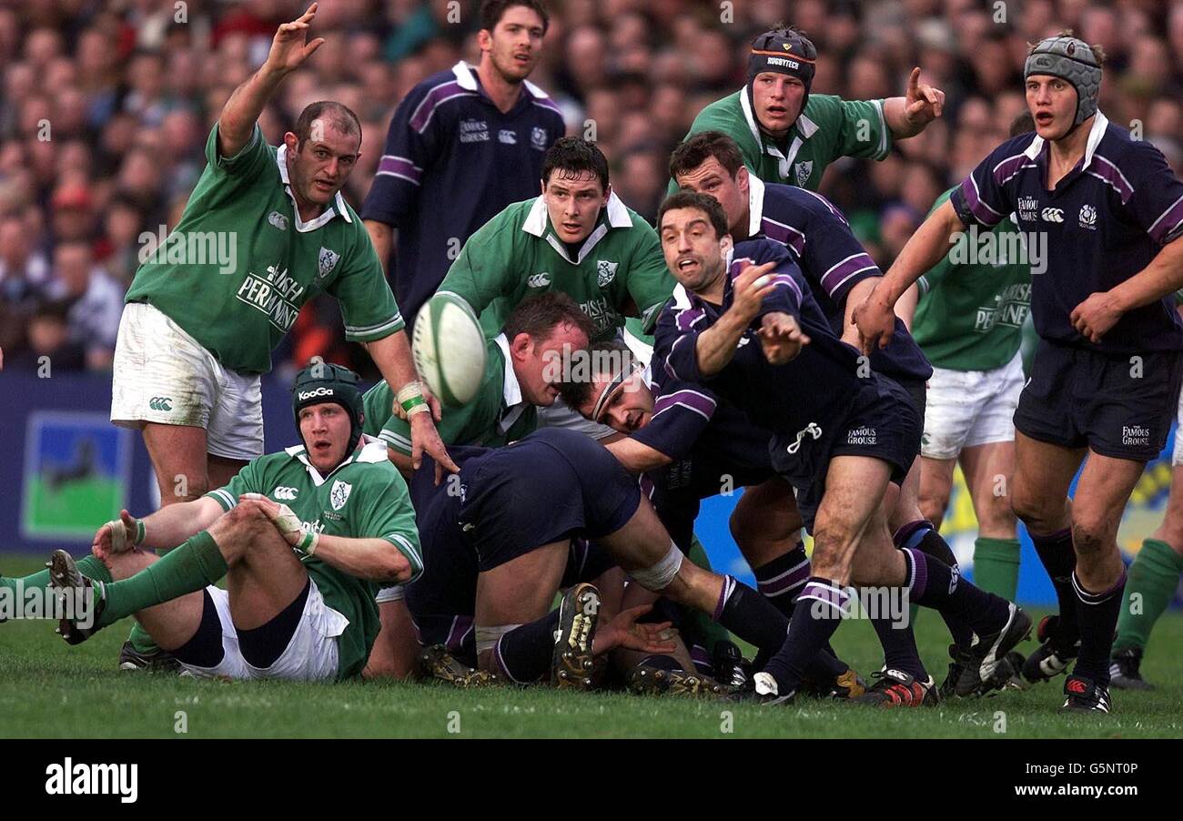 Scotland's Bryan Redpath gets his backs going during thier 43-22 defeat ...