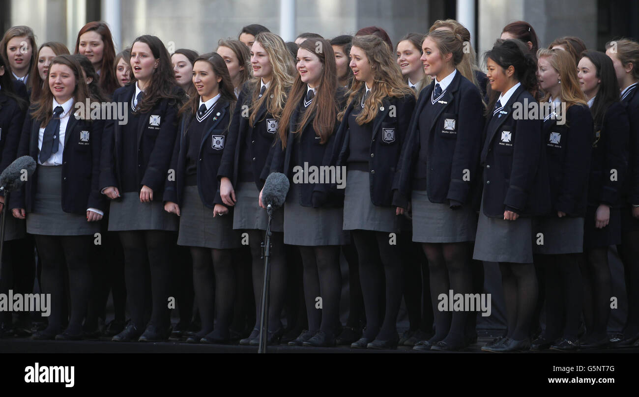 The choir from Methodist College Belfast sing hymns at Dublin Castle ...