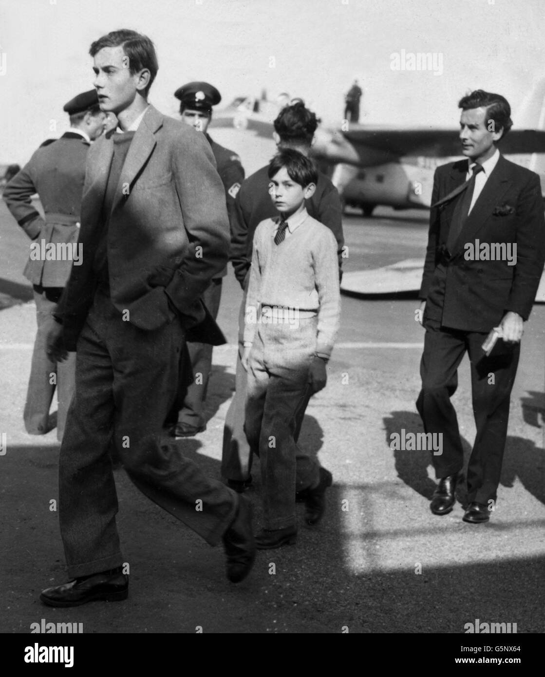 Peter Townsend follows his two sons, 16 year old Giles (left) and 12 ...