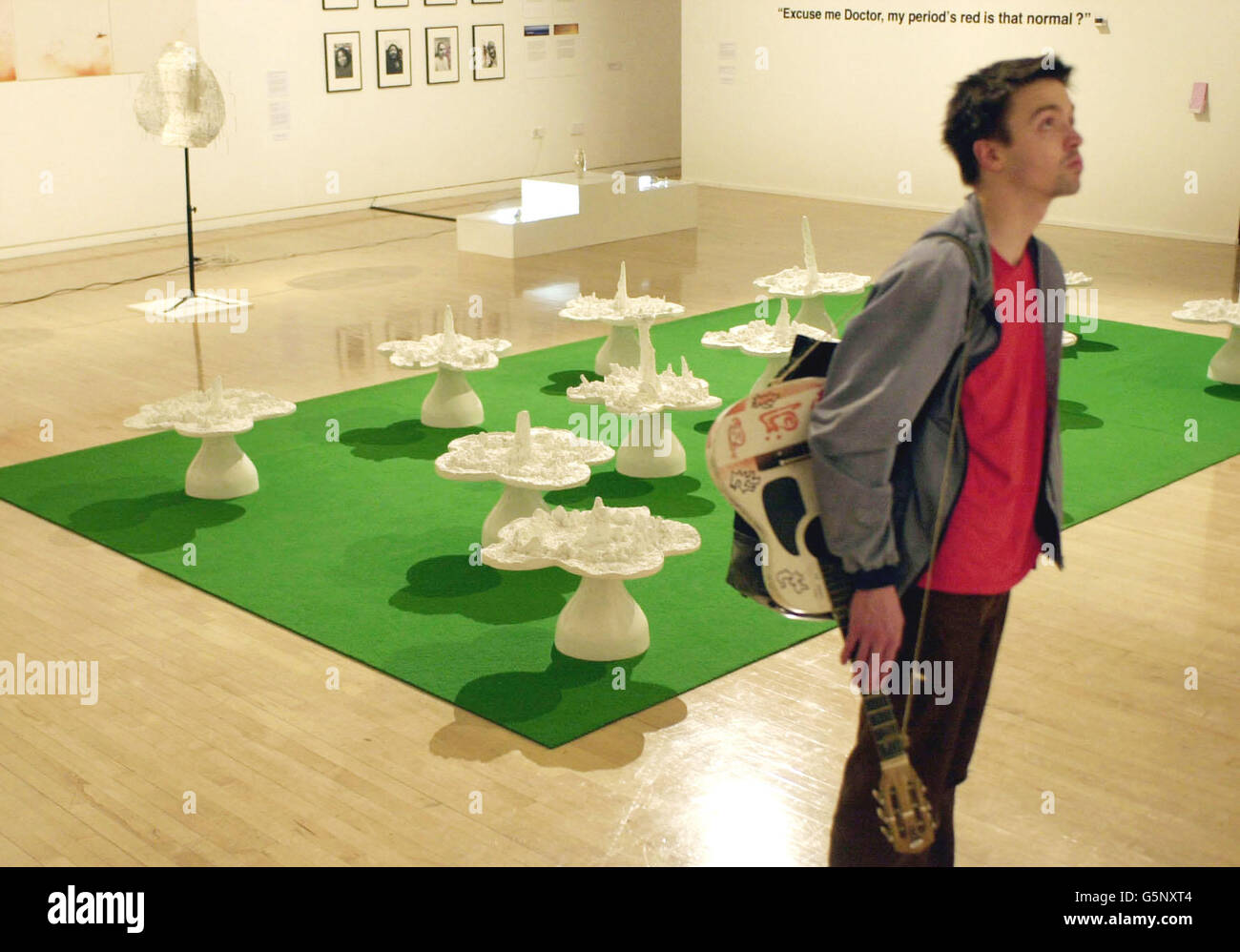 Piss Flowers (green baize part), an early nineties installation piece ...