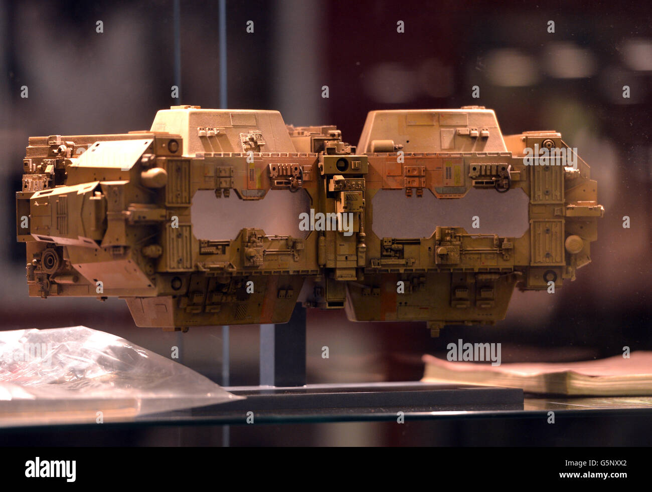 A miniature model from the film Alien is displayed during a photocall ...