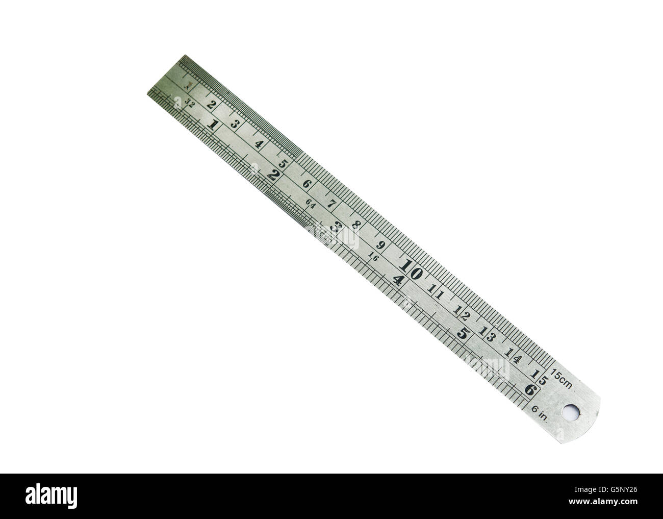 steel ruler on the white background Stock Photo - Alamy
