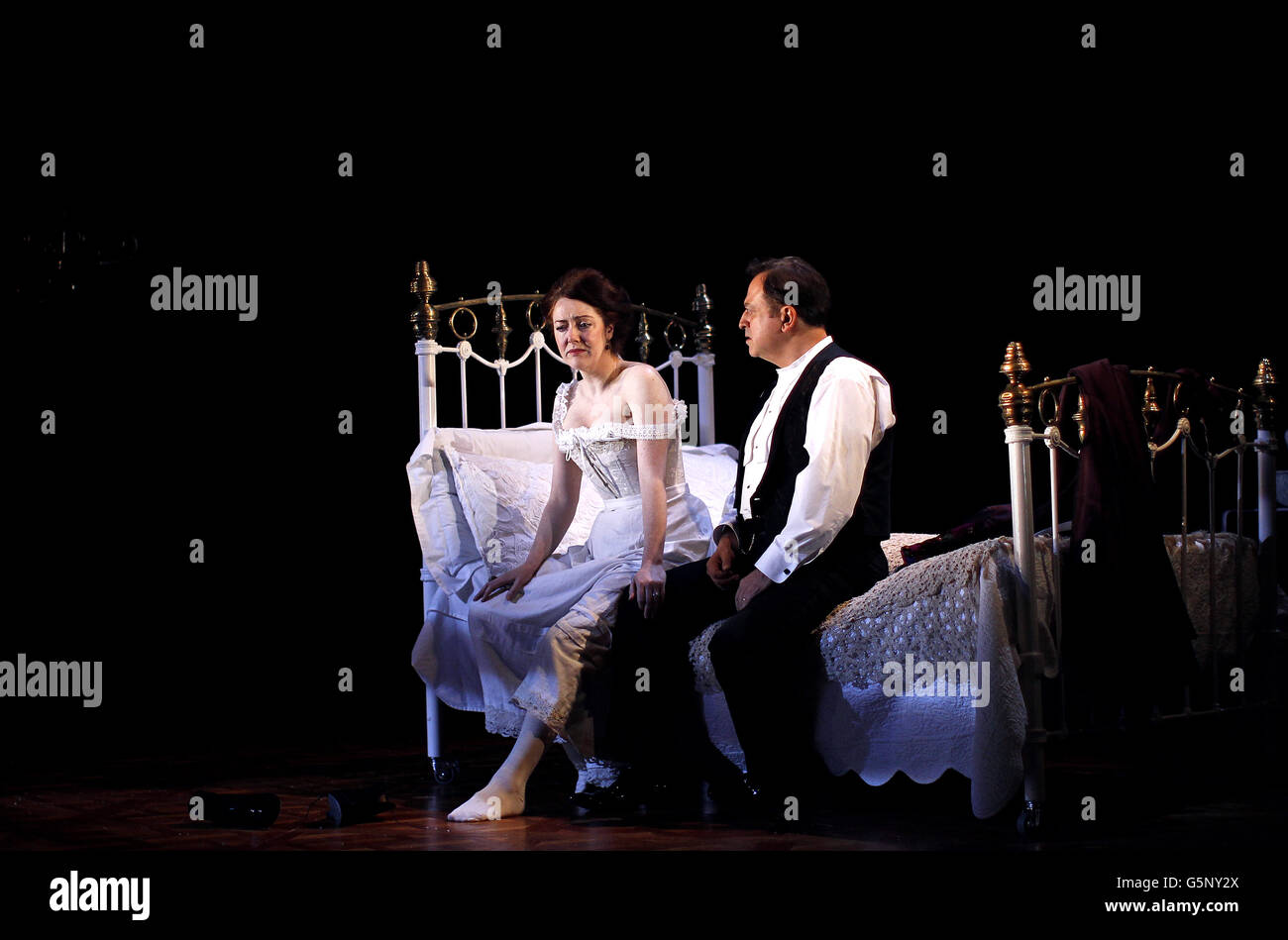 Stanley Townsend as Gabriel Conroy and Derbhle Crotty as Gretta Conroy ...