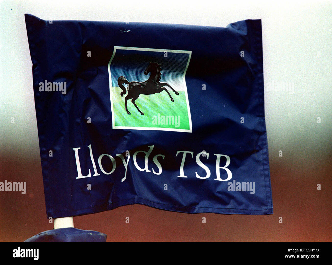 A Lloyds TSB corner flag stands out during the Scotland and England ...