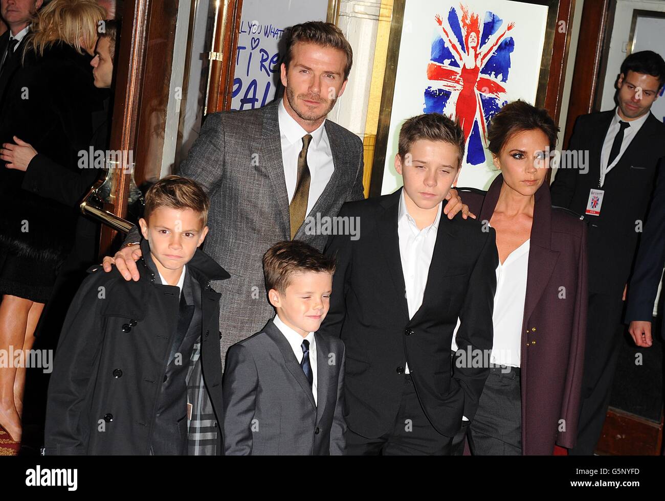 David and Victoria Beckham with their children (L-R) Romeo, Cruz and ...