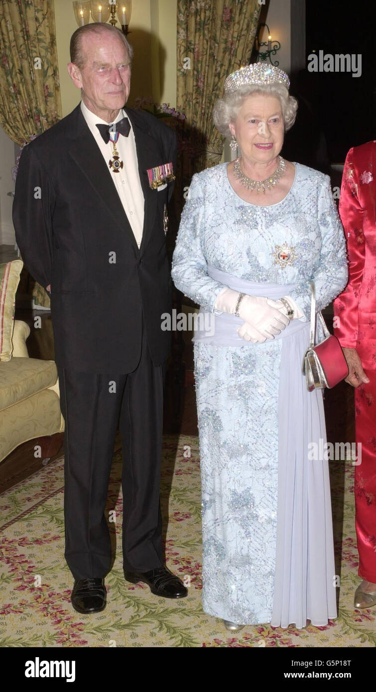 Queen Elizabeth II and her husband, the Duke of Edinburgh, before a ...