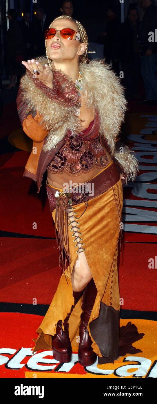 US Singer Anastacia, arriving for The BRIT Awards 2002, at London's ...
