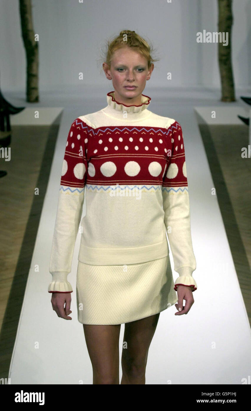 London Fashion Week - Boyd. A model wears a creation by Boyd, during ...