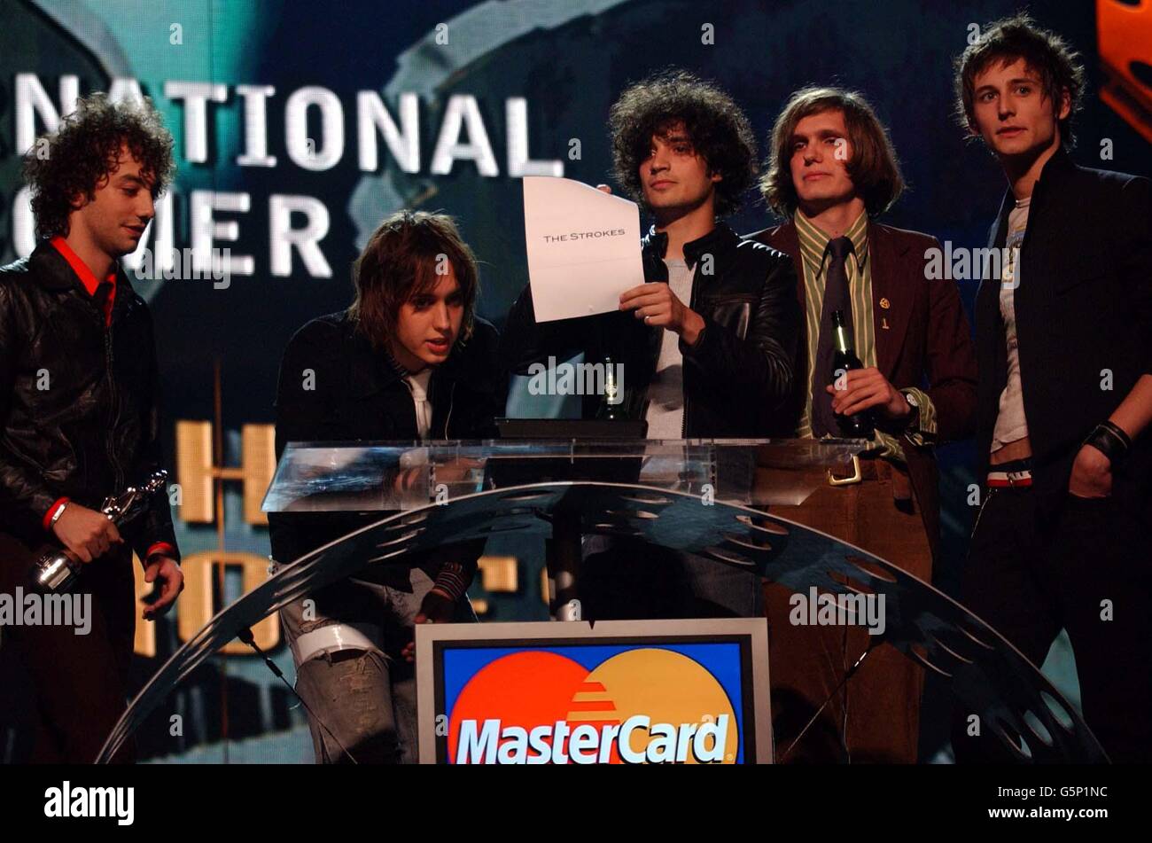 The Strokes with the International Newcomer award during the Mastercard ...