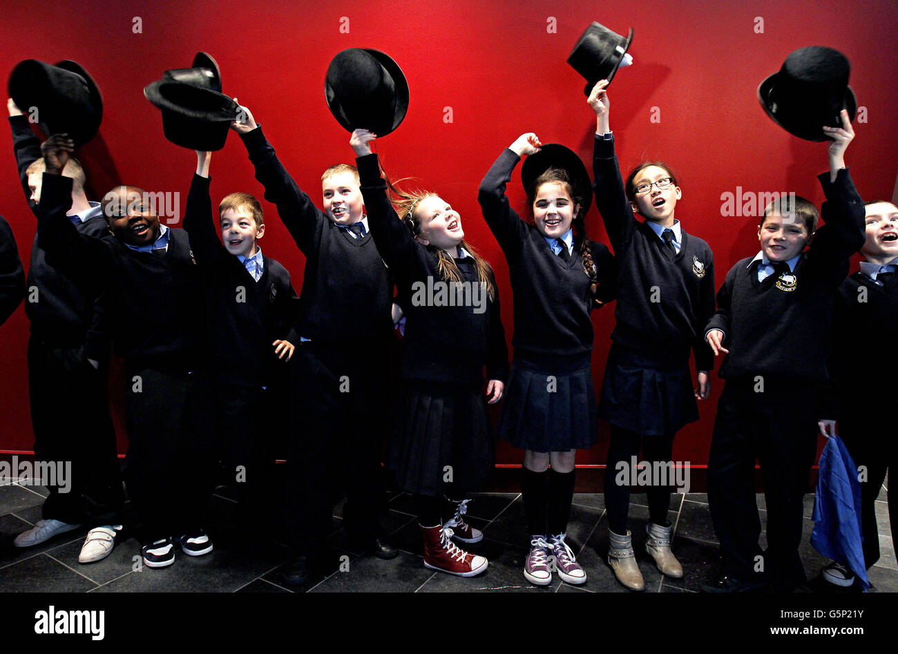 Pupils from City Quay National School, Dublin, who were given a tour of ...