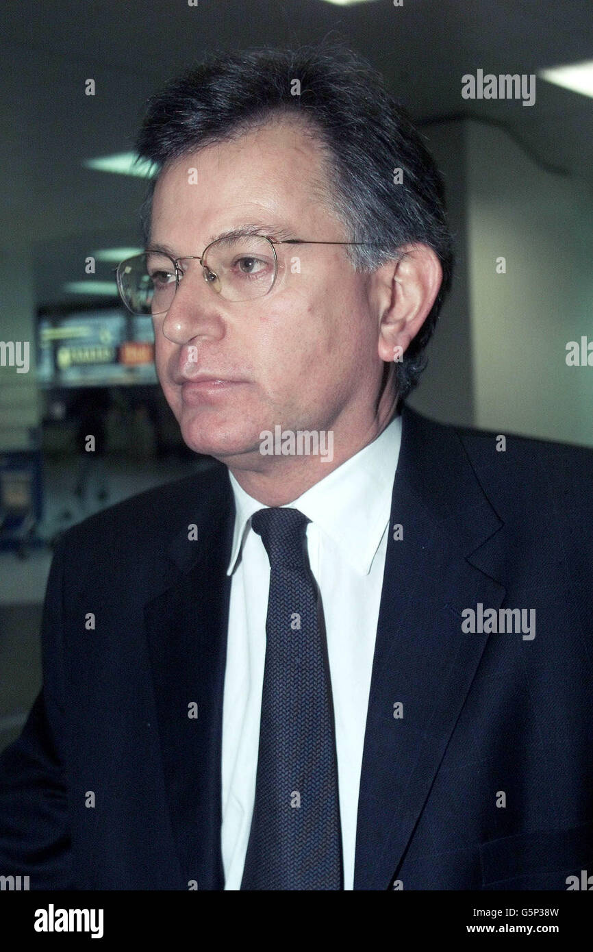 Transport Secretary Stephen Byers at Newcastle Aiport. Mr Byers is at ...