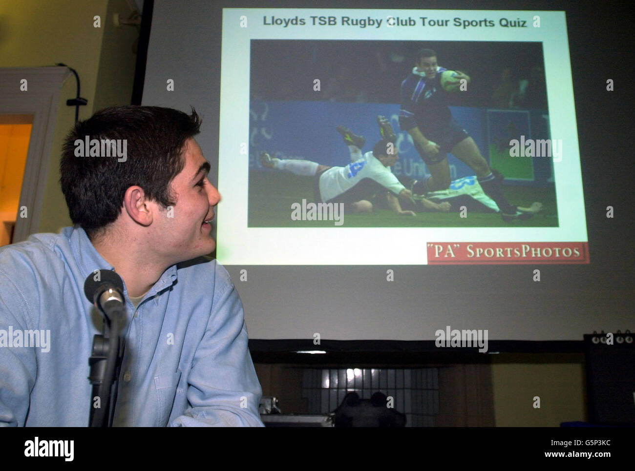 Lloyds TSB rugby club tour. Rugby star Marcus Di Rollo looks at one of ...
