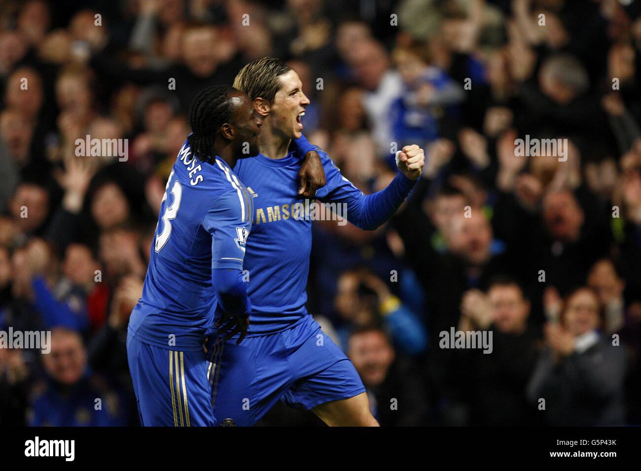 Chelsea's Fernando Torres (right) celebrates scoring his teams first ...