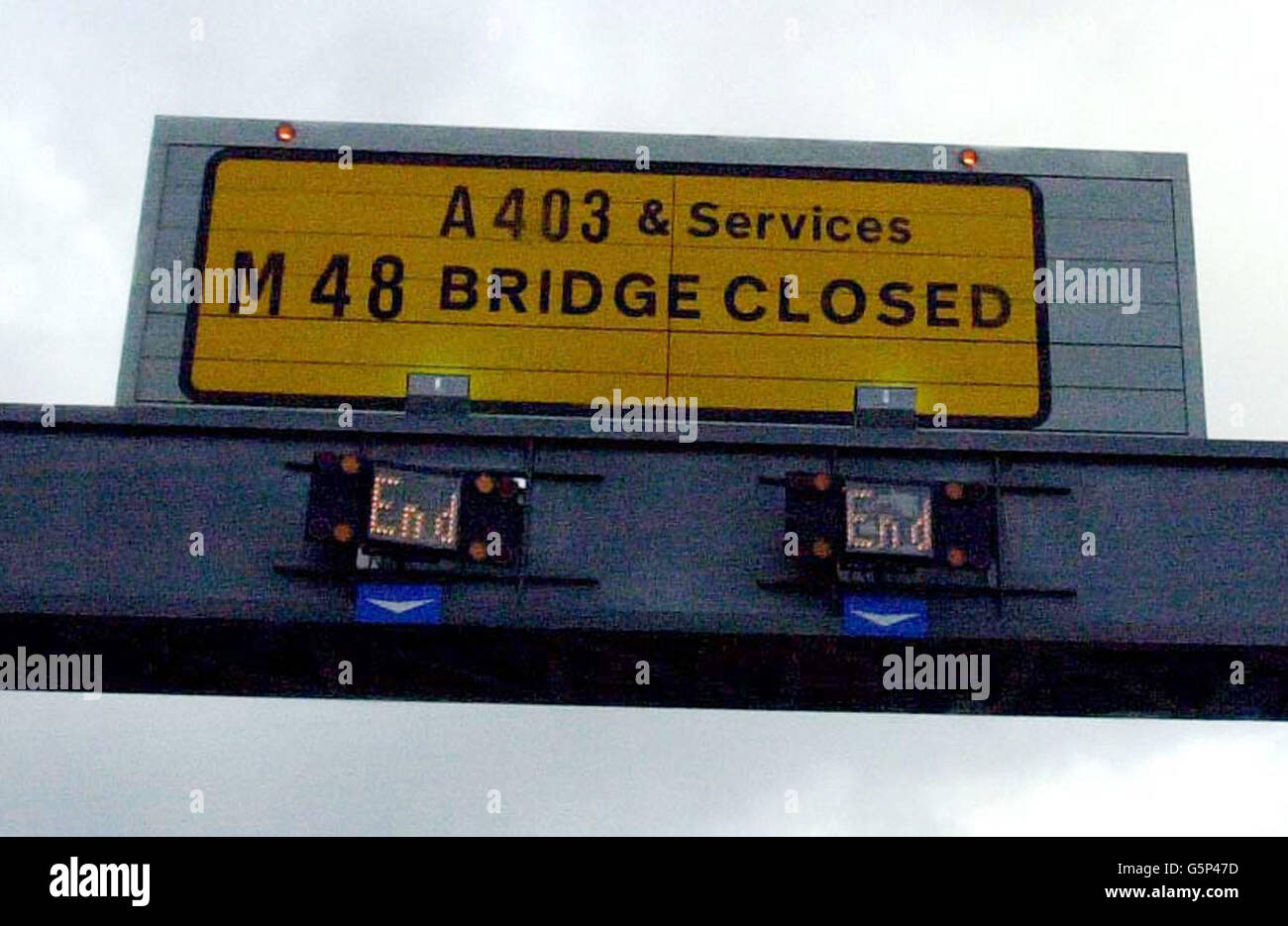 Bridge closed in bad weather hi-res stock photography and images - Alamy