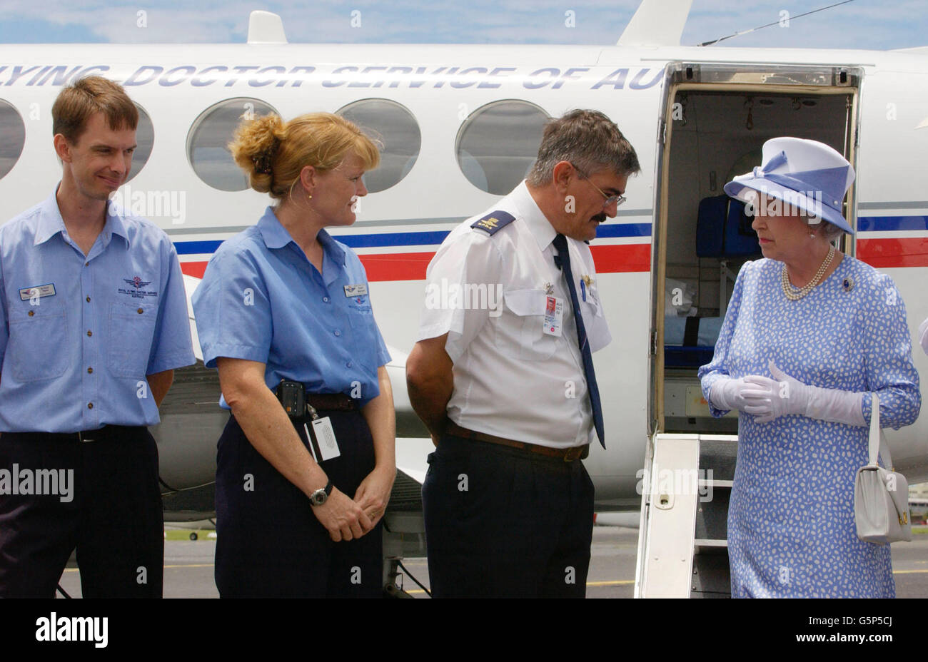 Britain's Queen Elizabeth II meets members of the Royal Flying Doctor ...