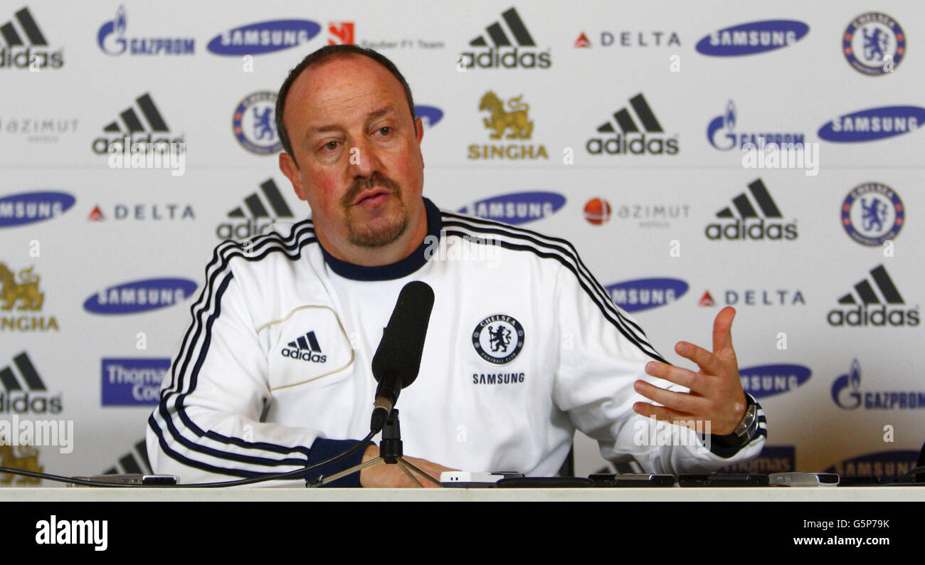 Chelsea manager rafael benitez during press conference at training ...