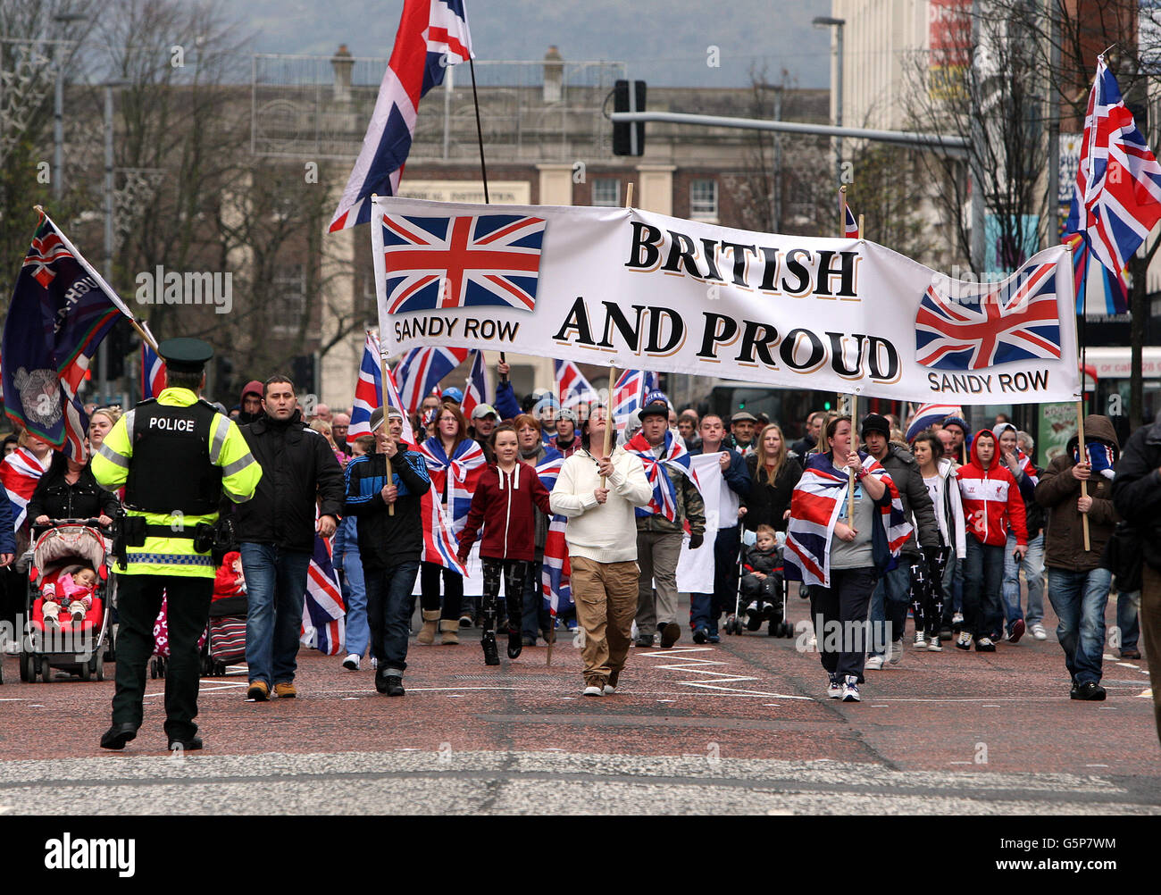 Union Flag protests Stock Photo - Alamy