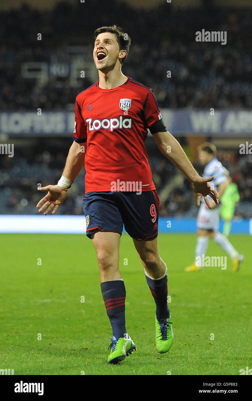 West Bromwich Albion's Shane Long celebrates scoring the opening goal ...