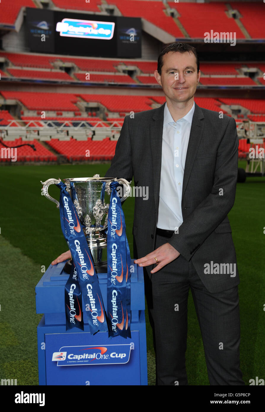 Former Bradford City player David Wetherall poses with the Capital One ...