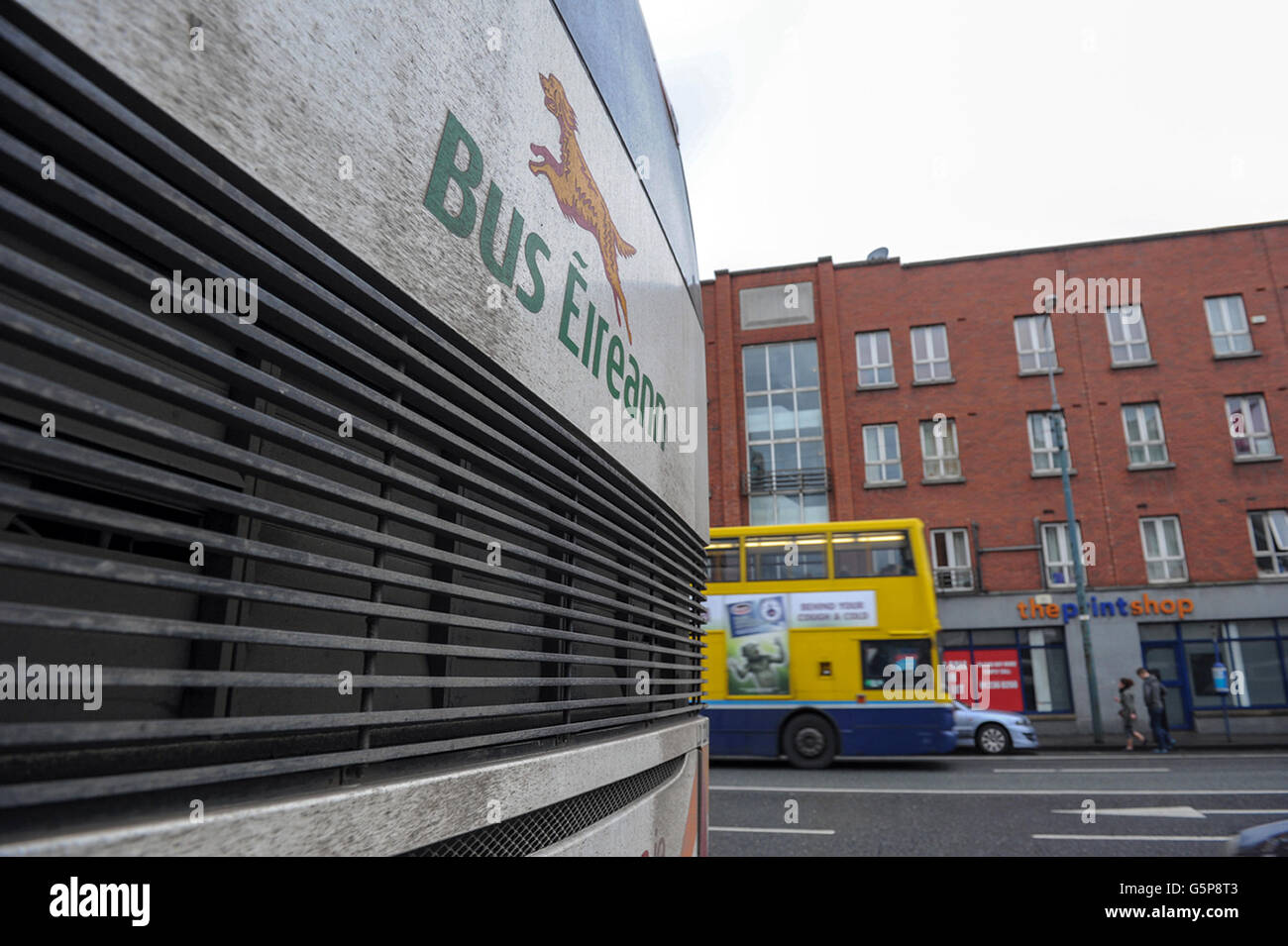 A Bus Eirann bus outside the main bus terminal Busaras. Bus Eireann has ...