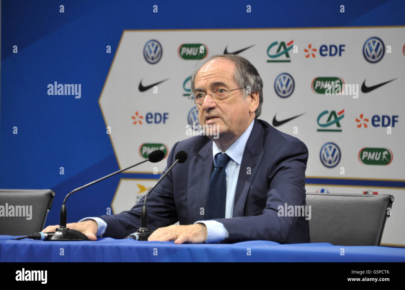 Vice president of the French soccer association, Noël Le Graët, speaks ...