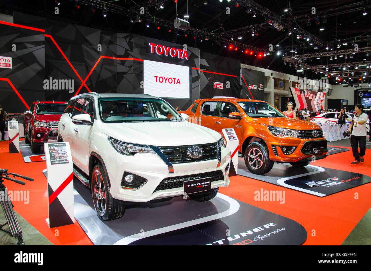 Bangkok, Thailand. 22nd June, 2016. Toyota Fortuner car on display at ...