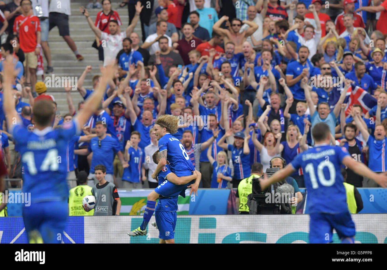 Icelands birkir bjarnason during euro hi-res stock photography and ...