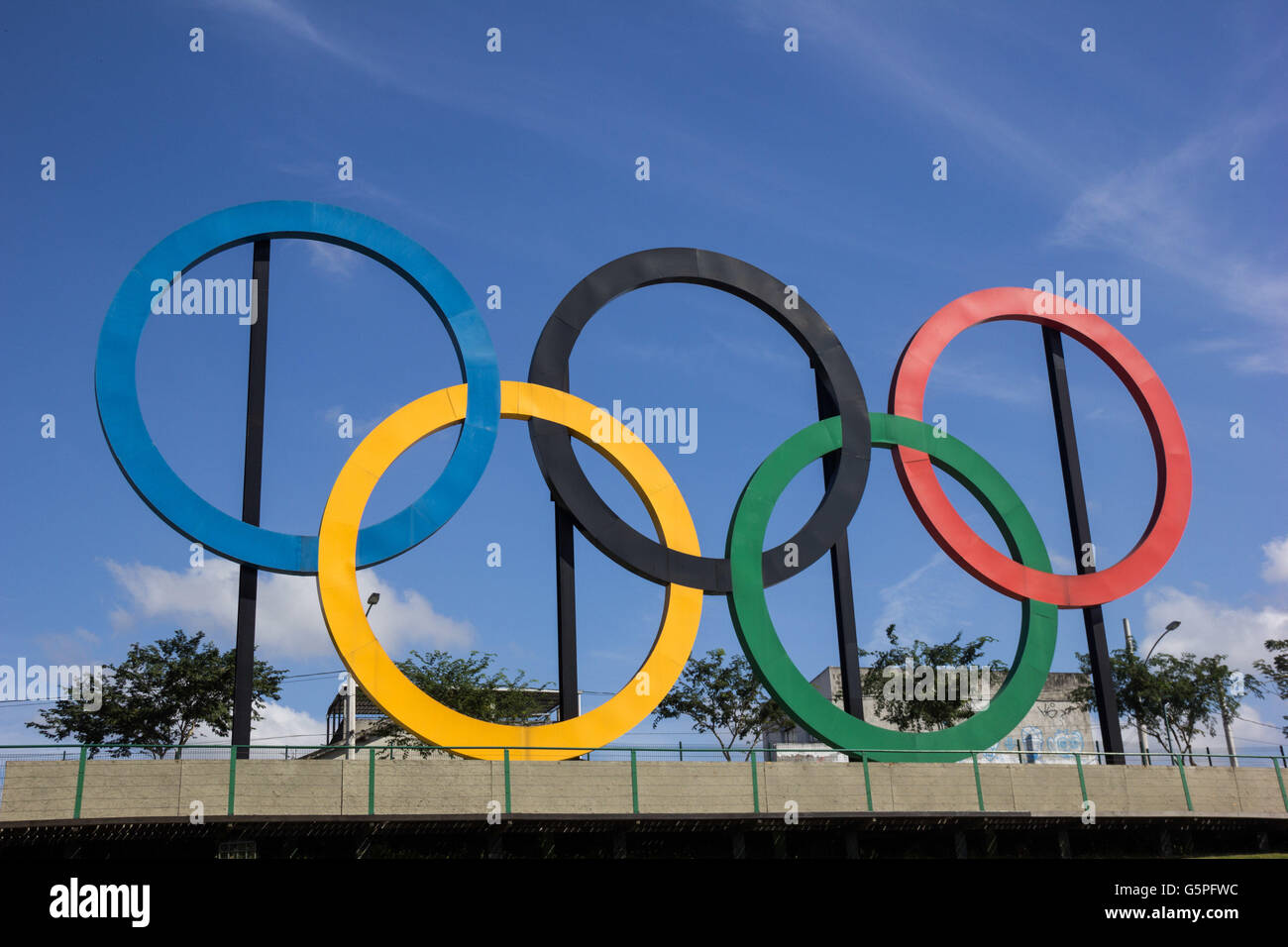 RIO DE JANEIRO, Brazil - 22/06/2016: STRUCTURE RIO 2016 - Olympic hoops ...
