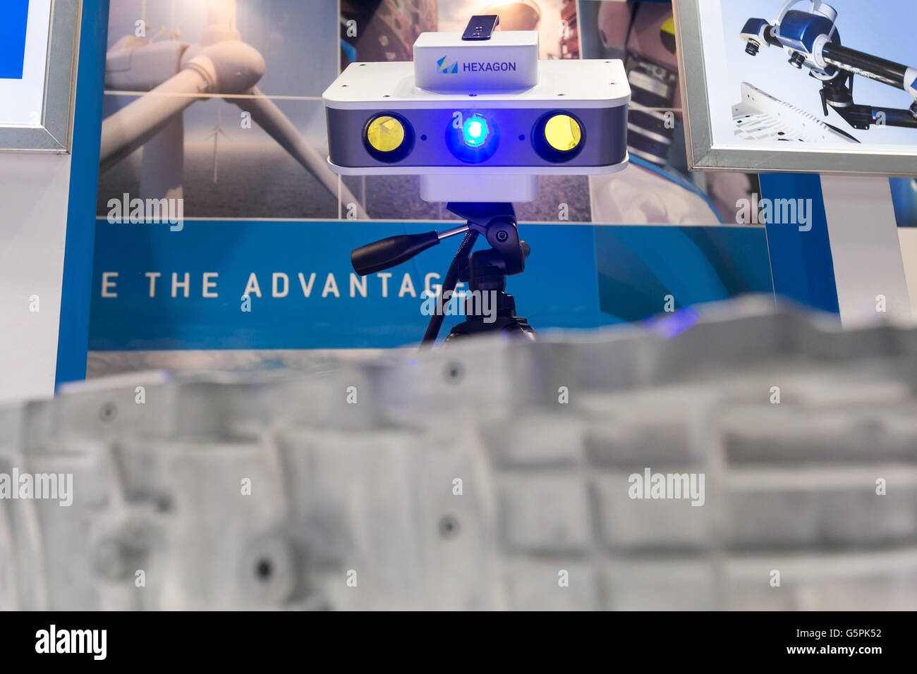 Tokyo, Japan. 23rd June, 2016. A HEXAGON 3D scanner ''PrimeScan ...