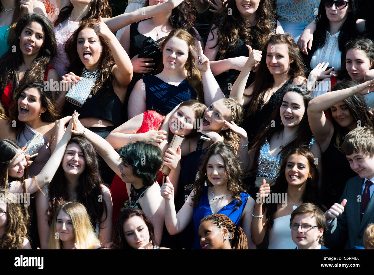 Aberystwyth, Wales, UK. 23rd June, 2016. Year 11 students at ...