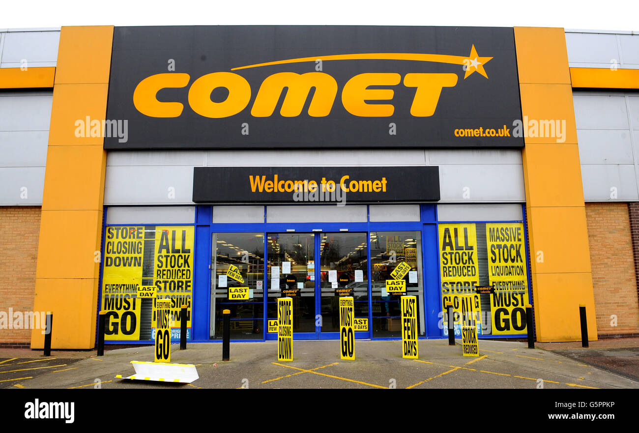 The last few items are sold at a Comet store in Lakeside, Essex. PRESS ASSOCIATION Photo ...