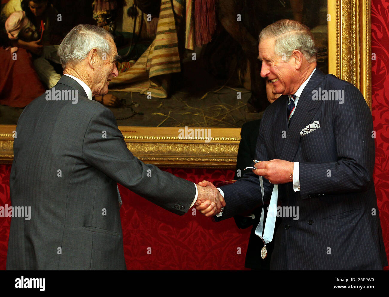 The Prince of Wales presents Sir Gerald Elliot with The Prince of Wales ...