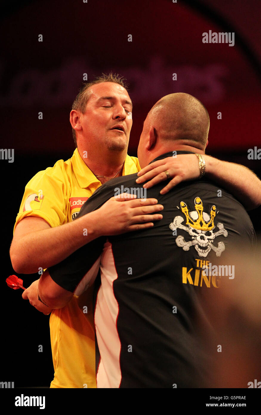 Dean Whitstanley (left) celebrates victory over Mervyn King (right ...
