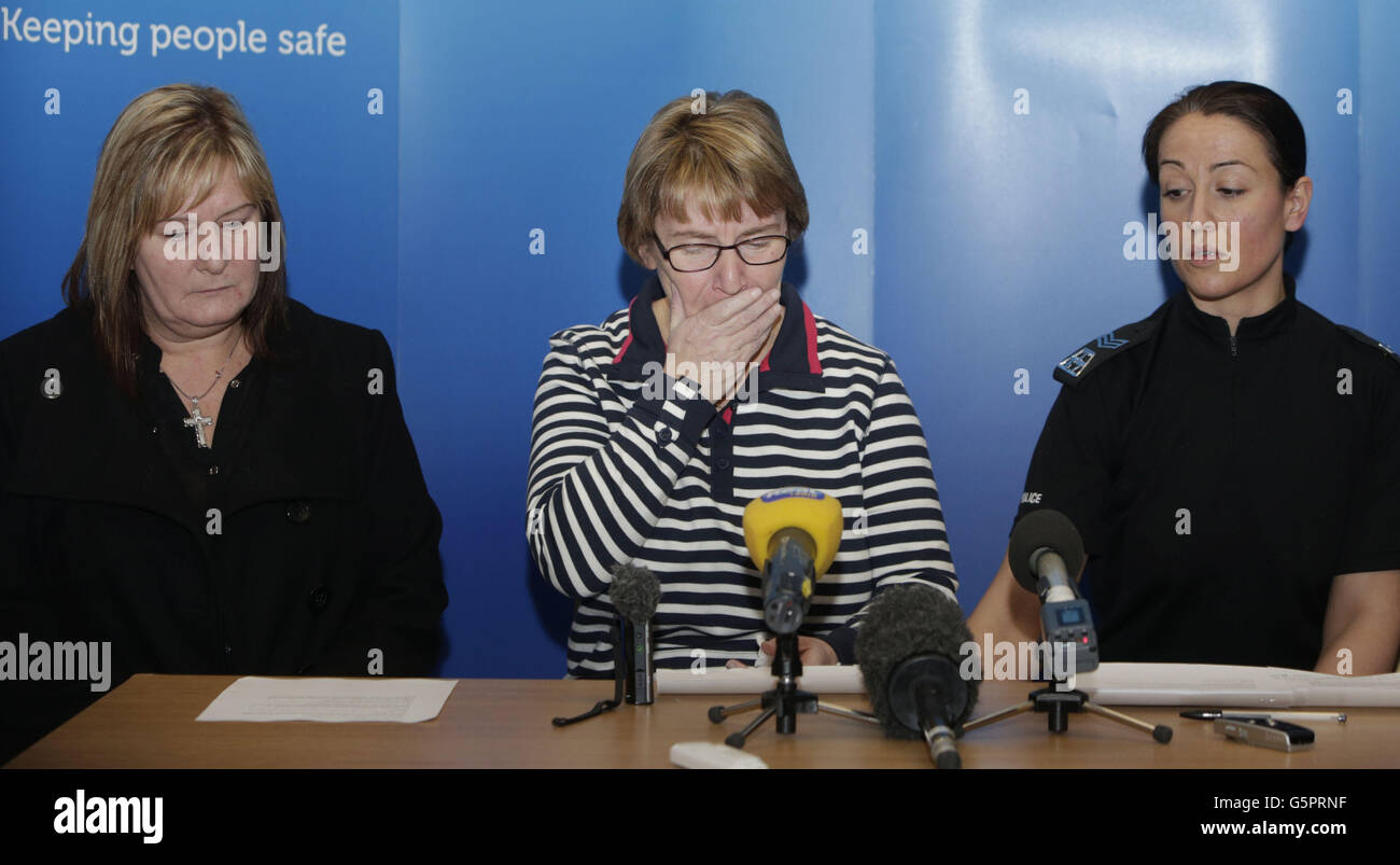 Myra Brown (centre) widow of Ian Brown, her sister Yvonne Holland (left ...